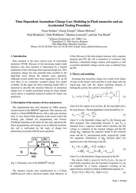 pdf time dependent anomalous charge loss modeling in flash memories