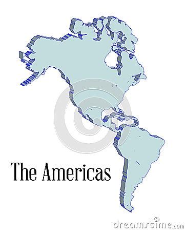 The Americas 3d Map Vector Illustration 237593338