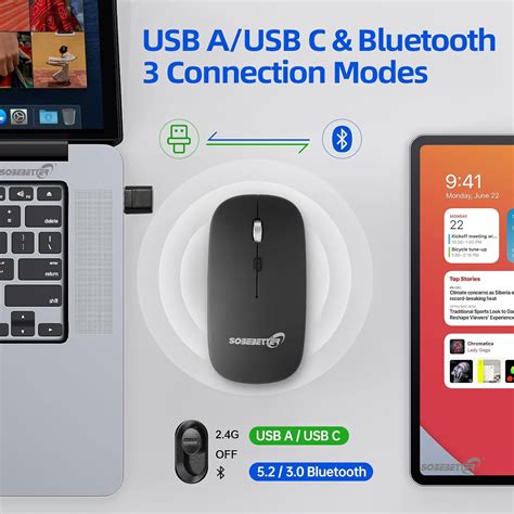 Pyyan Wireless Bluetooth Mouse Chargeable Portable Silent With Usb