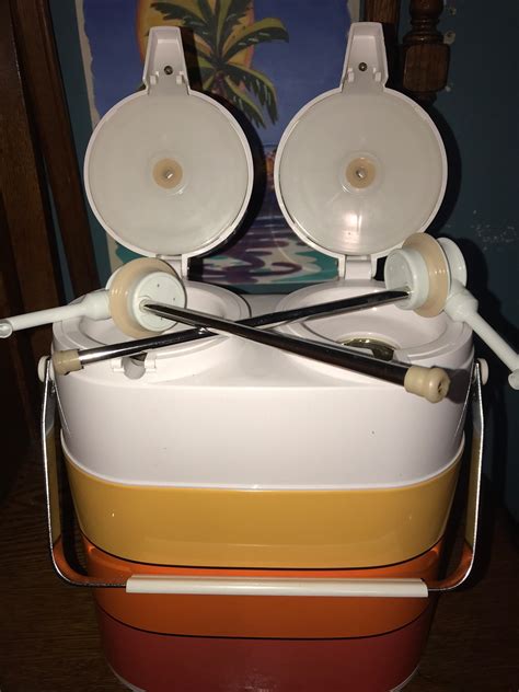 Vintage Peacock Twin Airpot Thermos Retro Double Pump Thermos Yellow