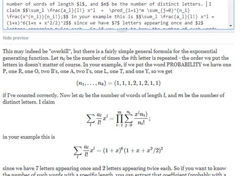 mathjax doesn t render in the review section mathematics meta stack