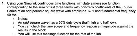 1 Using Your Simulink Continuous Time Functions