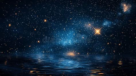 The Sea And Stars Under The Night Sky Stock Illustration Illustration