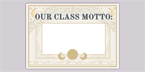 Celestial Themed Class Motto Display Sign Teacher Made