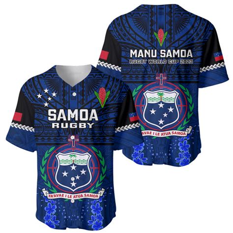 Samoa Rugby Baseball Jersey World Cup 2023 Go Champions Manu Samoa Lt14
