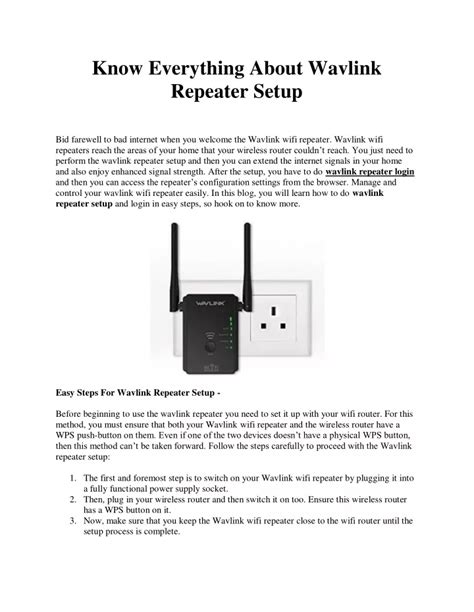 Ppt Know Everything About Wavlink Repeater Setup Powerpoint Presentation Id