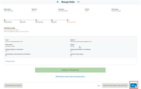 New Hold Creation With M365 Integration Mitratech Success Center