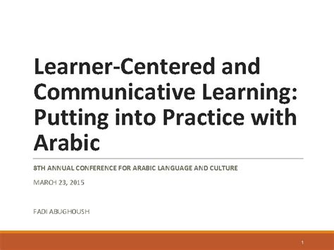 Learnercentered And Communicative Learning Putting Into Practice With