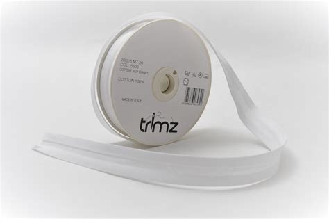 Trimz 20 8 8mm Premier Quality Cotton Bias Binding White 20m Reel