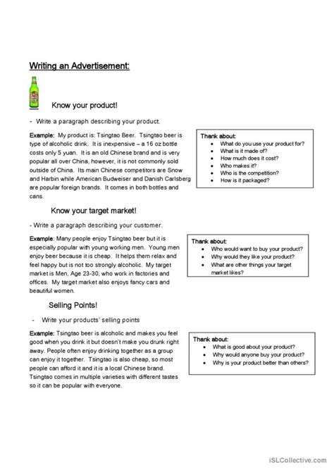 Writing Advertisements Examples