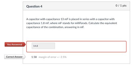 Solved A Capacitor With Capacitance 13mf Is Placed In Series