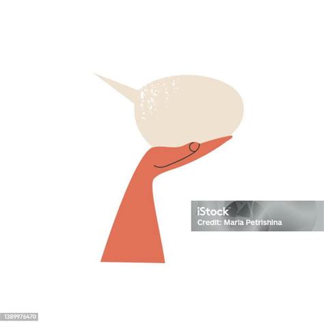 투표 또는 남자의 손 아이디어 코멘트 정보 의견 또는 메시지 평면 벡터 만화 그림과 흰색 음성 거품을 들고 배경에 격리 된 투표