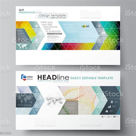Hd에 비즈니스 서식 파일이 프레 젠 테이 션 슬라이드에 대 한 형식 평면 스타일에 쉽게 편집 가능한 벡터 레이아웃입니다 겹치는 기하학적 인 모양과 추상적인 아름 다운