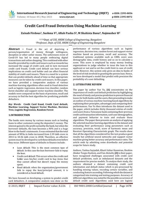 Credit Card Fraud Detection Using Machine Learning Pdf