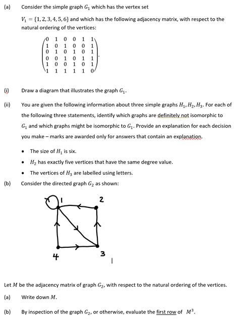 Solved A Consider The Simple Graph G Which Has The Vertex Chegg