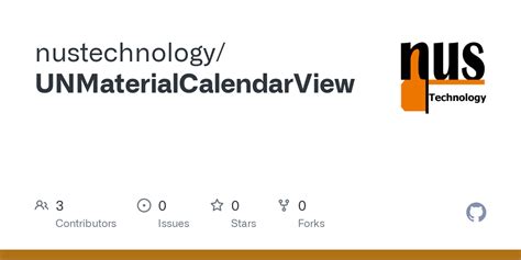 Github Nustechnologyunmaterialcalendarview