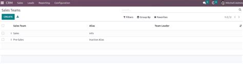 Management Of Sales Team Team Members In Odoo CRM
