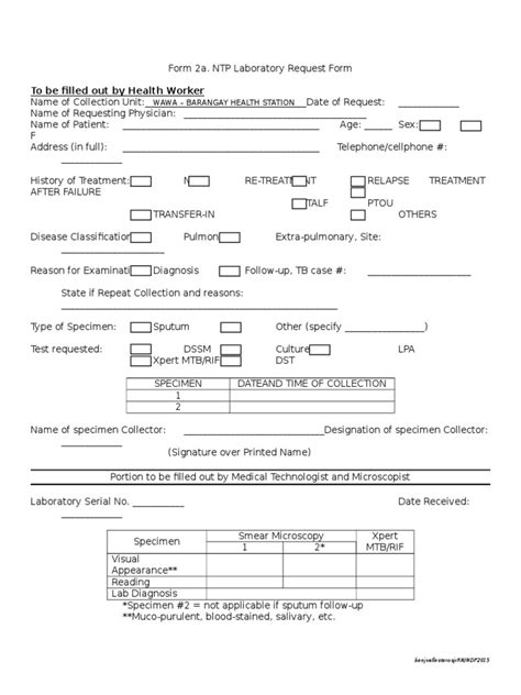Pdf Form 2a Ntp Lab Request Form Dokumentips