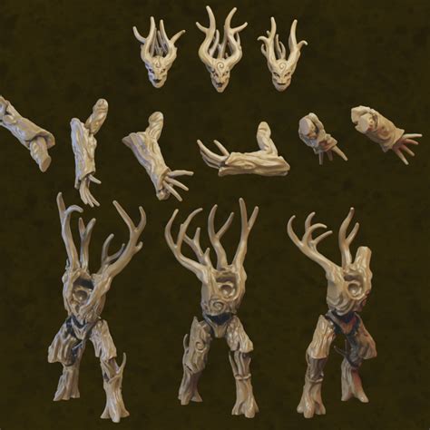 3d Printable Tree Kin Minitures 32mm Modular By Juhász Gergely
