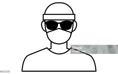 Suspicious Person Crime Prevention And Home Security Black And White Icons Stock Illustration