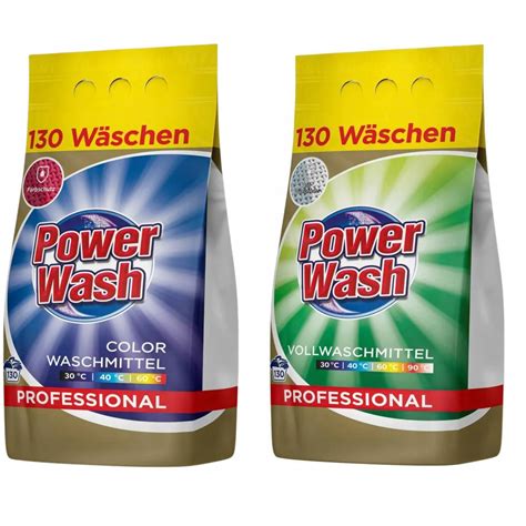 Опаковка от два броя Прах за пране Power Wash Универсален и Цветен 15 60 кг 260 пранета