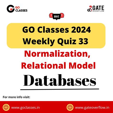 go classes on linkedin weekly quiz gate2024 databases database normalization…