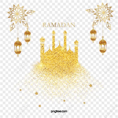 금 빛나는 입체 일러스트 라마단 교회 장식 삽화 축하 Png 일러스트 무료 다운로드 Lovepik