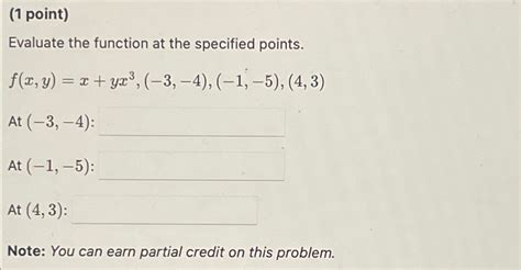 Solved 1 ﻿pointevaluate The Function At The Specified