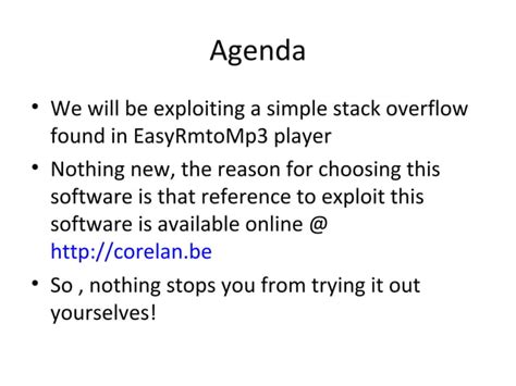 Exploiting Stack Overflow 101 Ppt