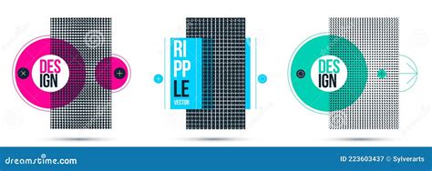 Moire Op Art Vector Design Elements Graphic Style Posters And Banners