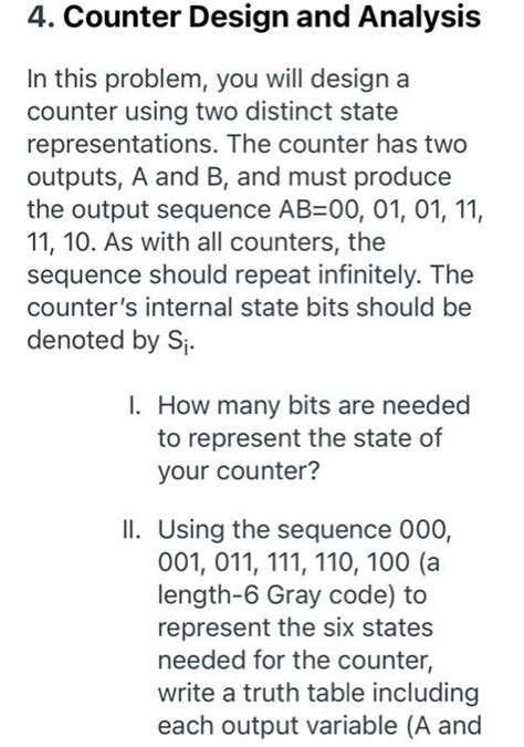Counter Design And Analysis In This Problem You Chegg