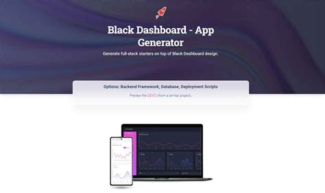 flask app generator black dashboard design