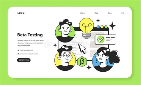 Beta Testing Technique Web Banner Or Landing Page Software Testing Stock Vector Illustration