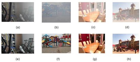 a and e are sample indoor hazy and ground truth images while b