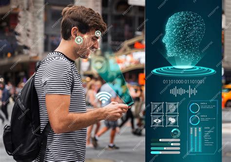 Premium Photo Automatic Recognition Software Analyzing City Collage