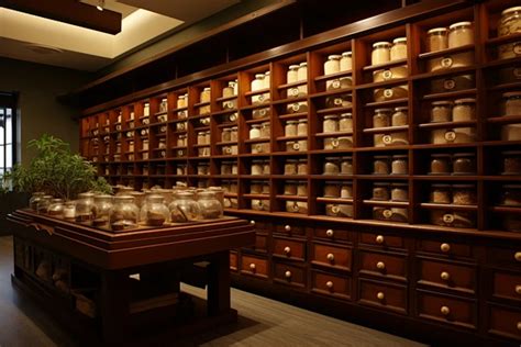 中药房医疗药柜摄影图 花瓣网