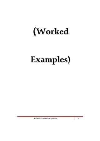 Solved Problems Pipe Flow Final Doc