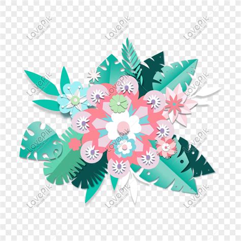 벡터 손으로 그려진 된 종이 잘라 꽃 Png 일러스트 무료 다운로드 Lovepik