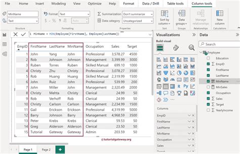 Power BI DAX MIN Function