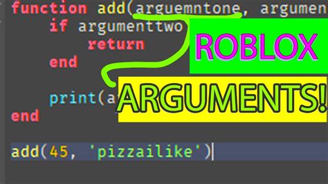 Roblox Coding Tutorial 6 Arguments And Parameters Youtube