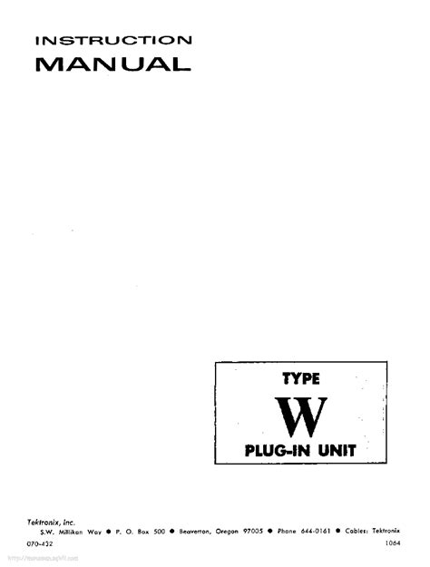 Tektronix Type W Plug In Sch Service Manual Download Schematics Eeprom Repair Info For
