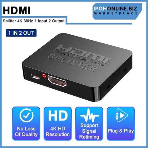 hdmi splitter 4k 30hz 1 input 2 output hdmi switch supports ipohonline