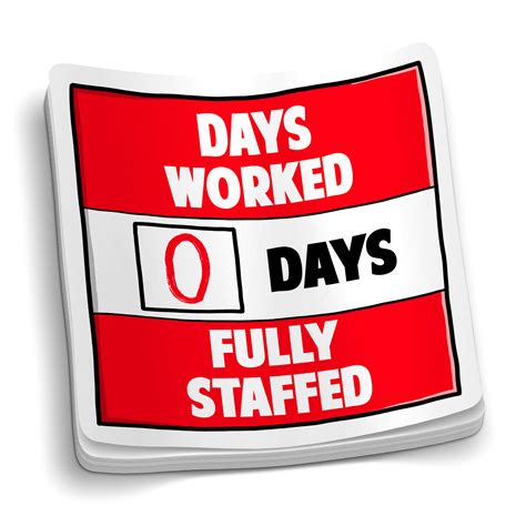 days worked fully staffed sticker