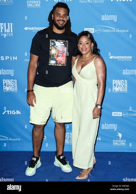 Los Angeles California Usa August 08 Professional Baseball Pitcher Kenley Jansen And Wife