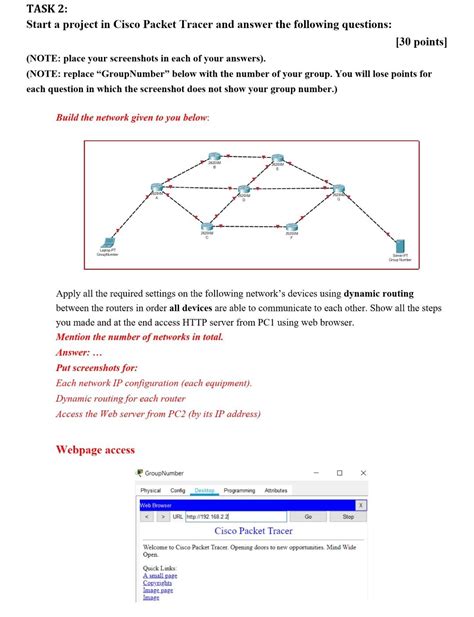 Solved Task 2 Start A Project In Cisco Packet Tracer And