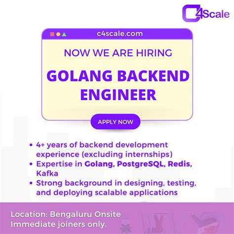 Hiring Golang Backendengineer Techjobs Joinus C4scale
