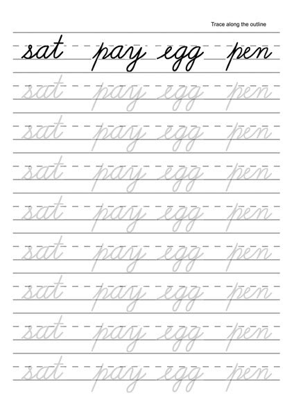 Traceable Cursive Writing Worksheet Printable Cursive Writing
