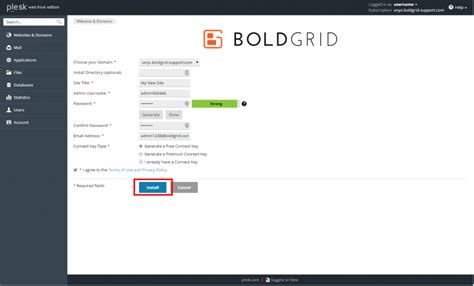 How To Install Boldgrid Via Onyx 17 Web Admin Boldgrid