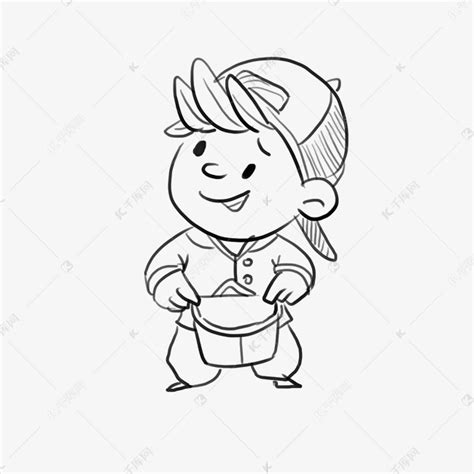 儿童节简笔速写手绘涂鸦小男孩漫画素材图片免费下载 千库网