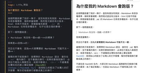 為什麼我的 Markdown 會跑版 dw s 小站